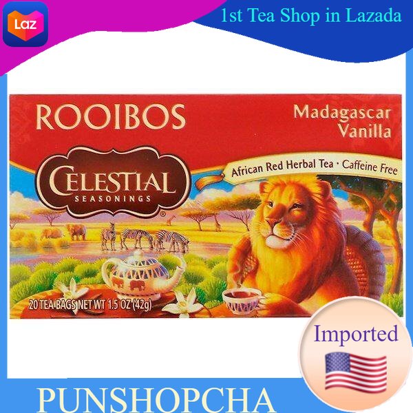 ชา Celestial Seasonings, Rooibos Tea, Madagascar Vanilla, Caffeine Free ...