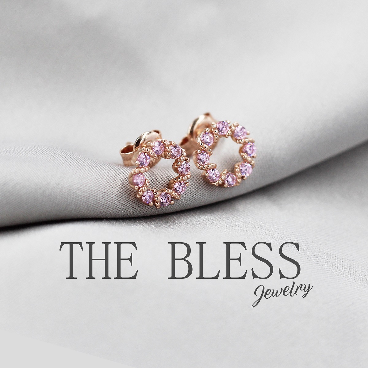 The Bless Jewelry ต่างหูเงิน 92.5% ????ชุบทอง Pink Gold เเท้ งานเกาหลี ...