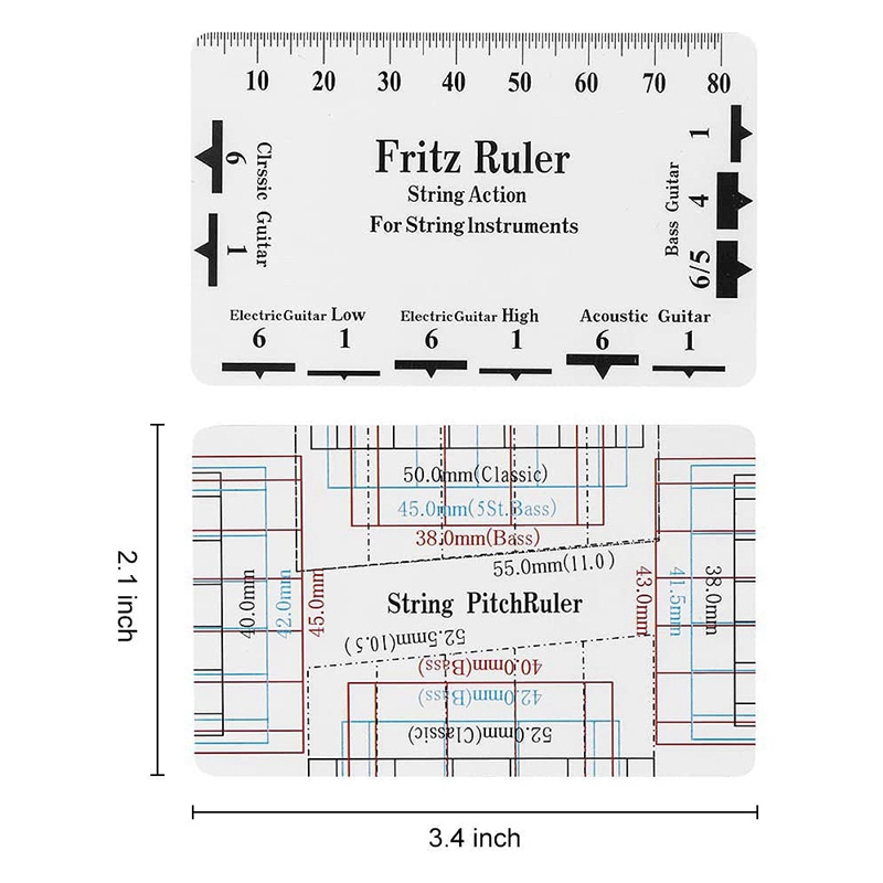 9Pcs Understring Radius Gauge + String Action Ruler Gauge Tool + Guitar ...