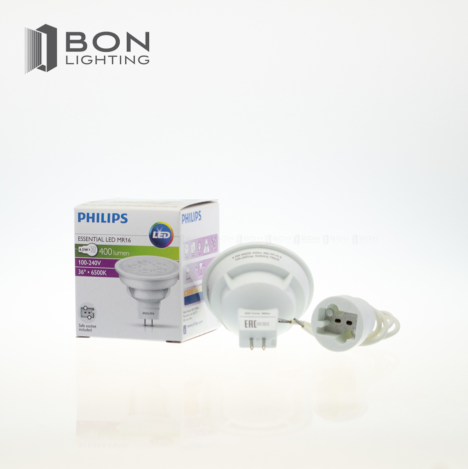 Philips หลอด LED MR16 4.5W 100-240V (รุ่น Essential) 36องศา ใช้ทดแทนฮา ...
