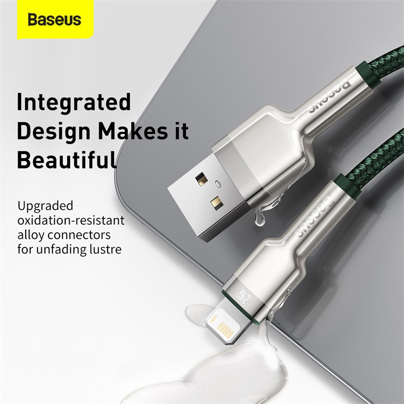 Baseus 2.4A โลหะที่ชาร์จไฟรวดเร็ว USB สายสำหรับ iPhone 12 12 Pro Max Xs Xr Quick สายชาร์จสำหรับ ...