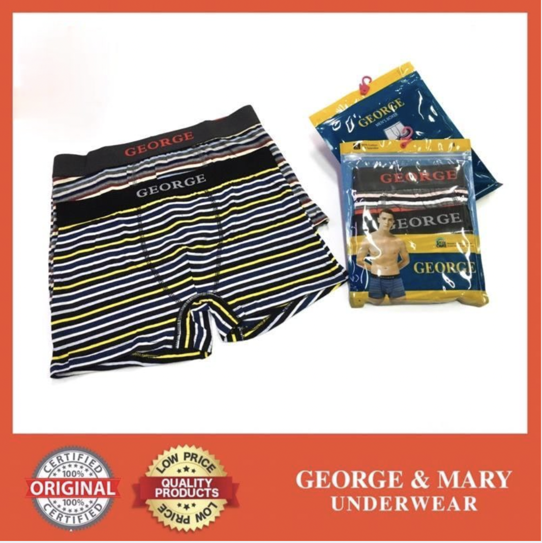 boxerชาย กางเกงในชาย กางเกงในบ๊อกเซอร์ Stripes GEORGE Boxer Brief 2in1 ...