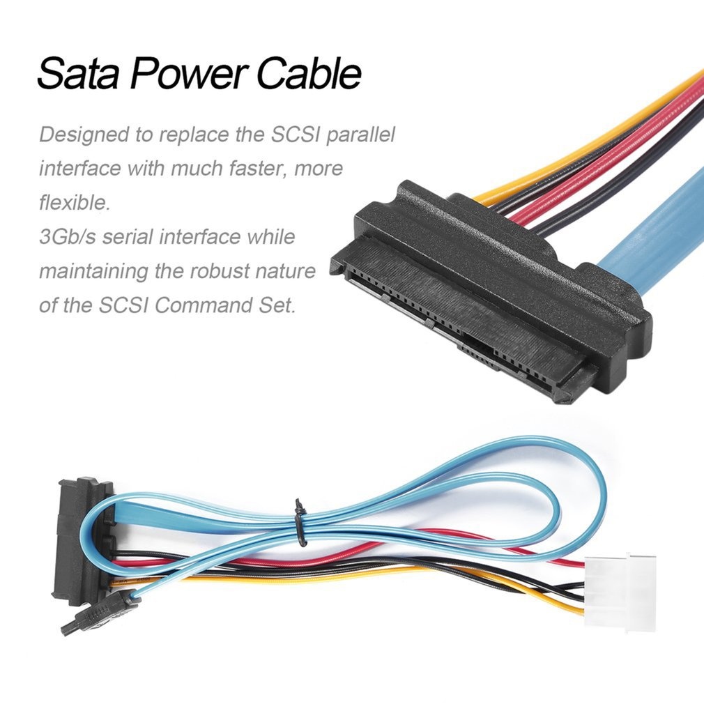 7 Pin SATA Serial ATA to SAS 29 Pin amp; 4 Pin Cable Male Connector Adapter for 2.5 inch HDD ...