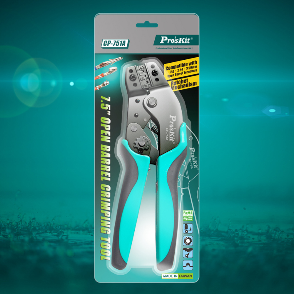 Pro'sKit Crimping Pliers CP-751ABCEHNPA 7.5 Inch Morse Terminals ...