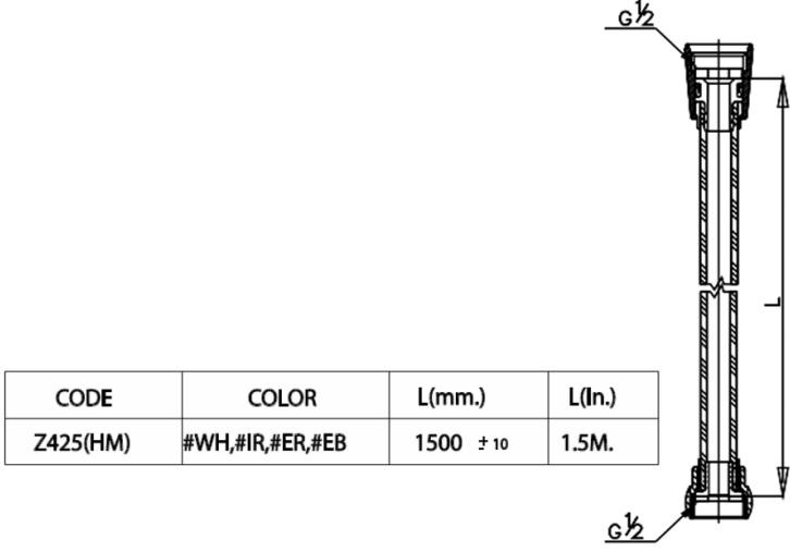 COTTO Z425#WH(HM) สายฝักบัว สีขาว 1.5 เมตร - nvsstore - ThaiPick
