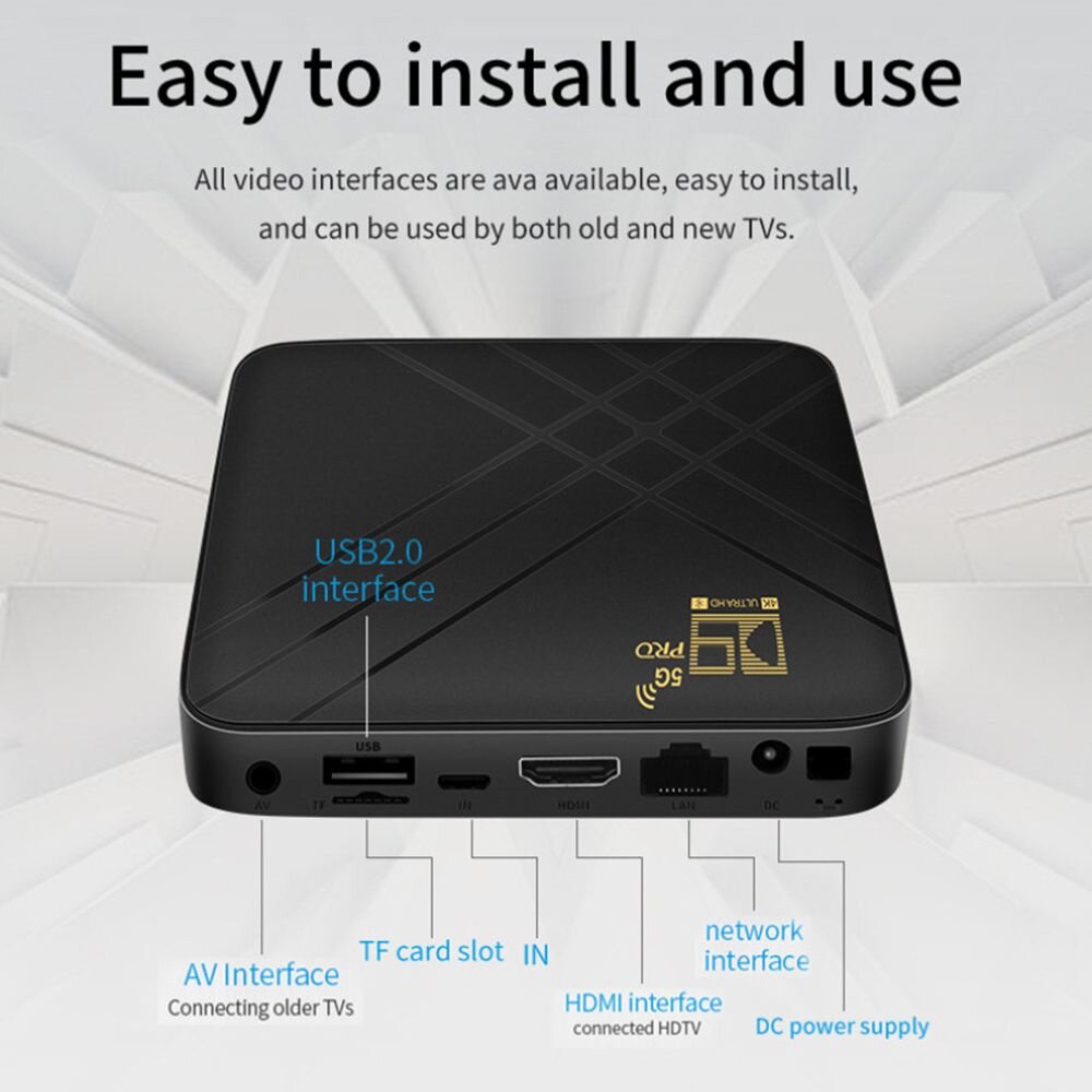 กล่องทีวี กล่องแอนดรอยbox 2023 กล่องทีวีดิจิตอล android box D9 PRO(5G ...