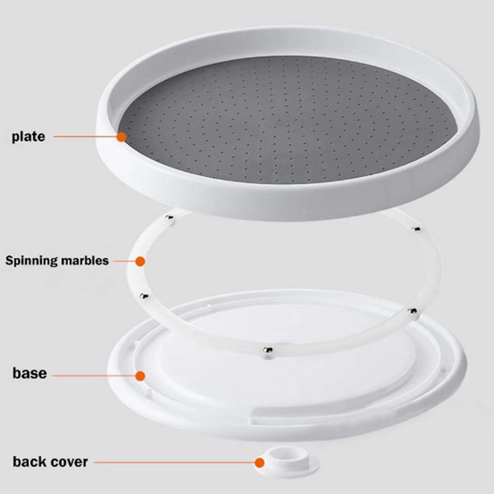 360 Rotation Non-Skid Spice Rack Pantry Cabinet Turntable with Wide ...