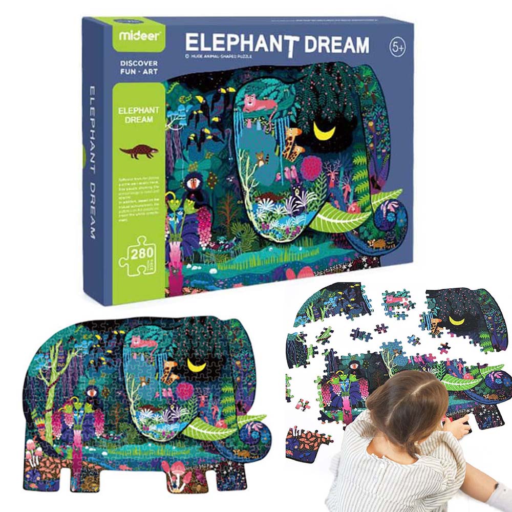 280 PCS Elephant Tribal Puzzle Unique Shape Pieces Animal Kids Toy Gift ...