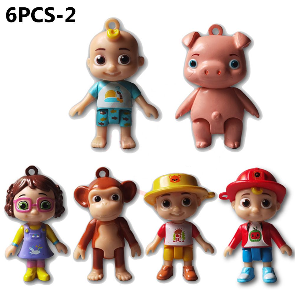 PRETTY MJ 12Pcs/Set 6-8cm Cake Decoration Kids Gift Baby Cocomelon Family Toy Action Figure ...