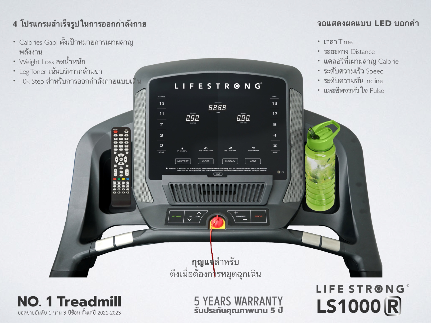 ลู่วิ่งไฟฟ้า Life Strong รุ่น LS1000R มอเตอร์ 5.0 Hp สามารถใช้ ...