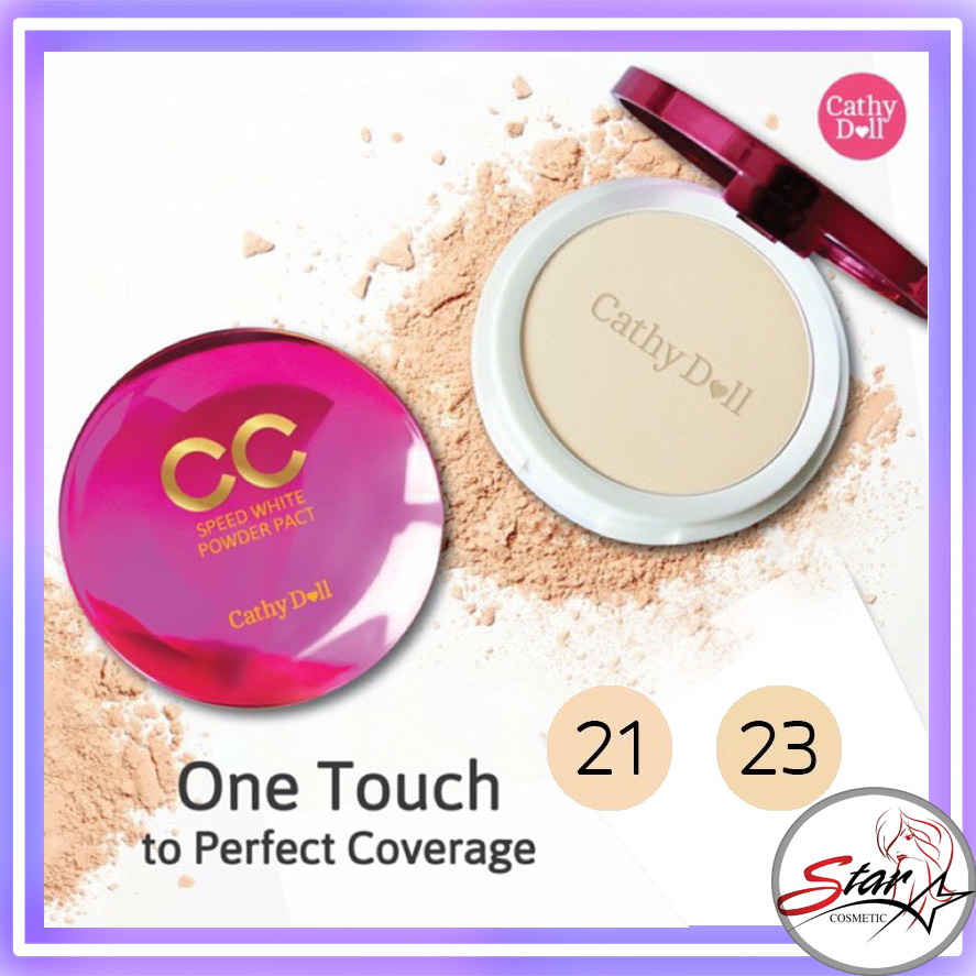แป้งCC Cathy Doll speed white powder pact SPF 40 PA+++ เบอร์21 ผิวขาว ...
