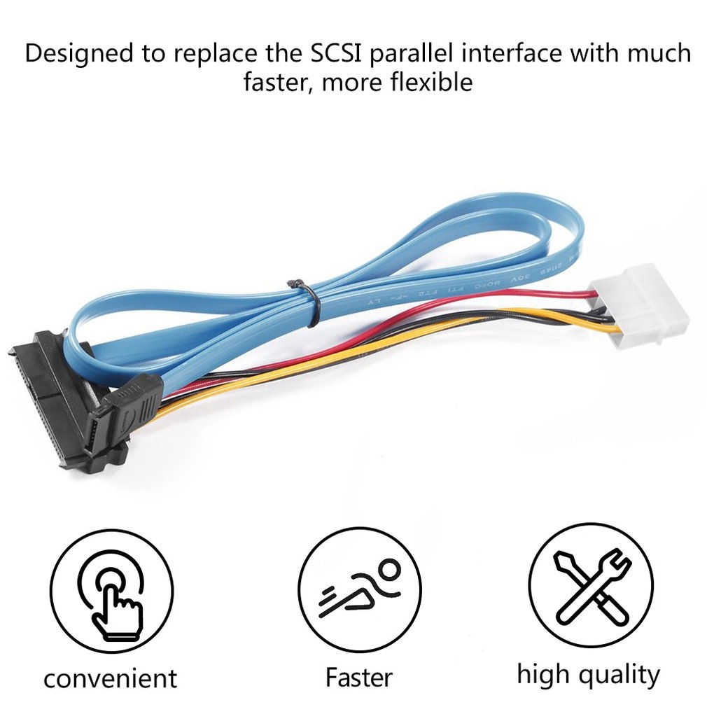 7 Pin SATA Serial ATA to SAS 29 Pin amp; 4 Pin Cable Male Connector ...