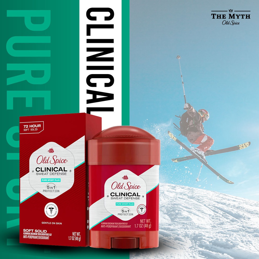 Old Spice Soft Solid Sweat Defense Clinical เนื้อโฟม สูตรอ่อนโยนต่อผิว ...