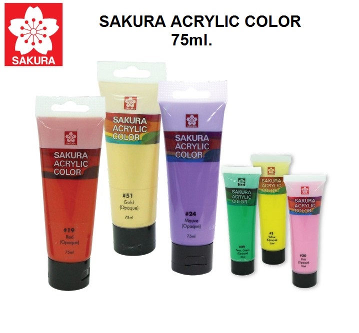 สีอะคริลิค sakura (ซากุระ) Sakura Acrylic Color 20ml - มังกรพานิช ...