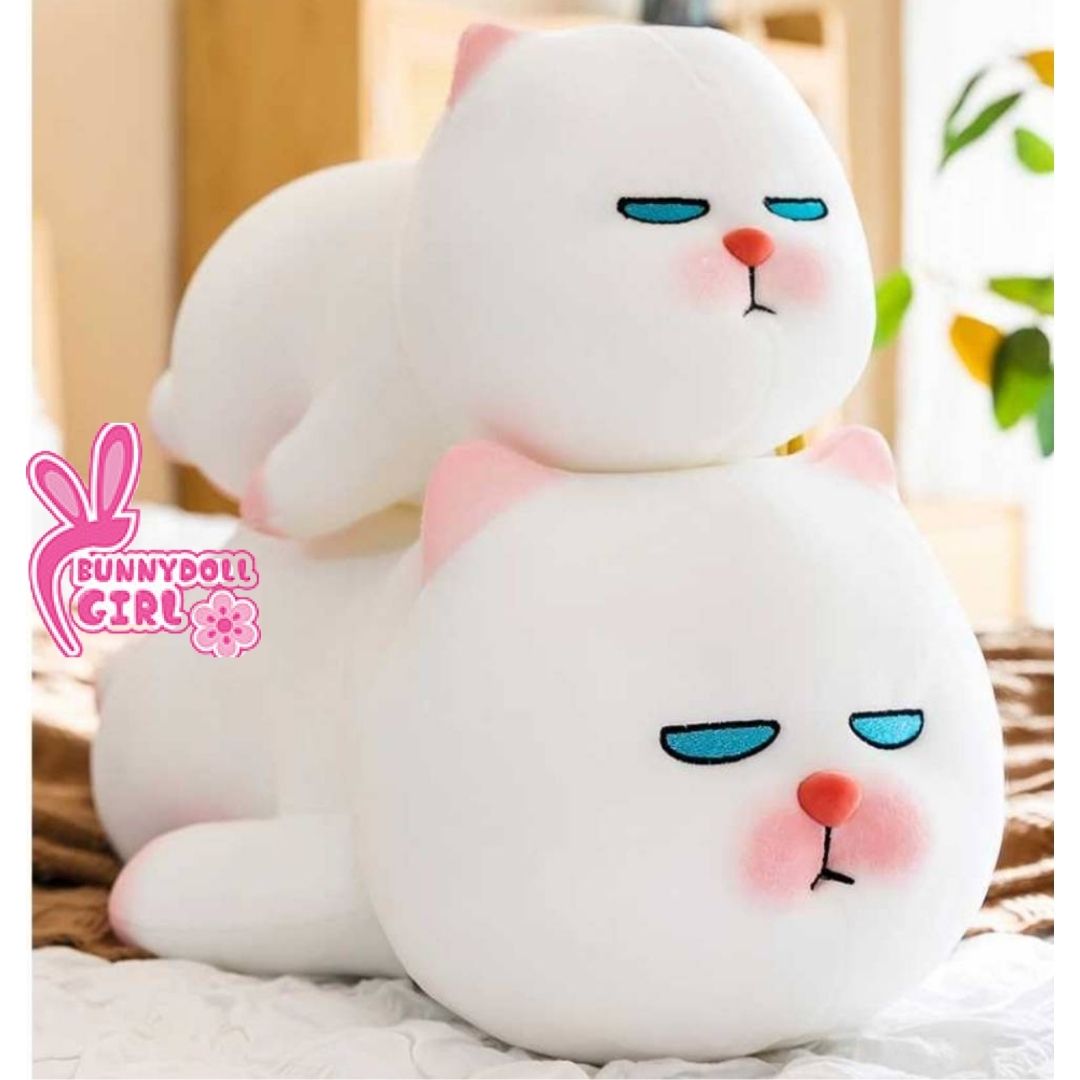 ตุ๊กตาแมวสีขาว ViVi Cat (ติดอัดเสียงเพูดเพิ่มได้) ตุ๊กคาแมวขี้เกียว ท่า ...