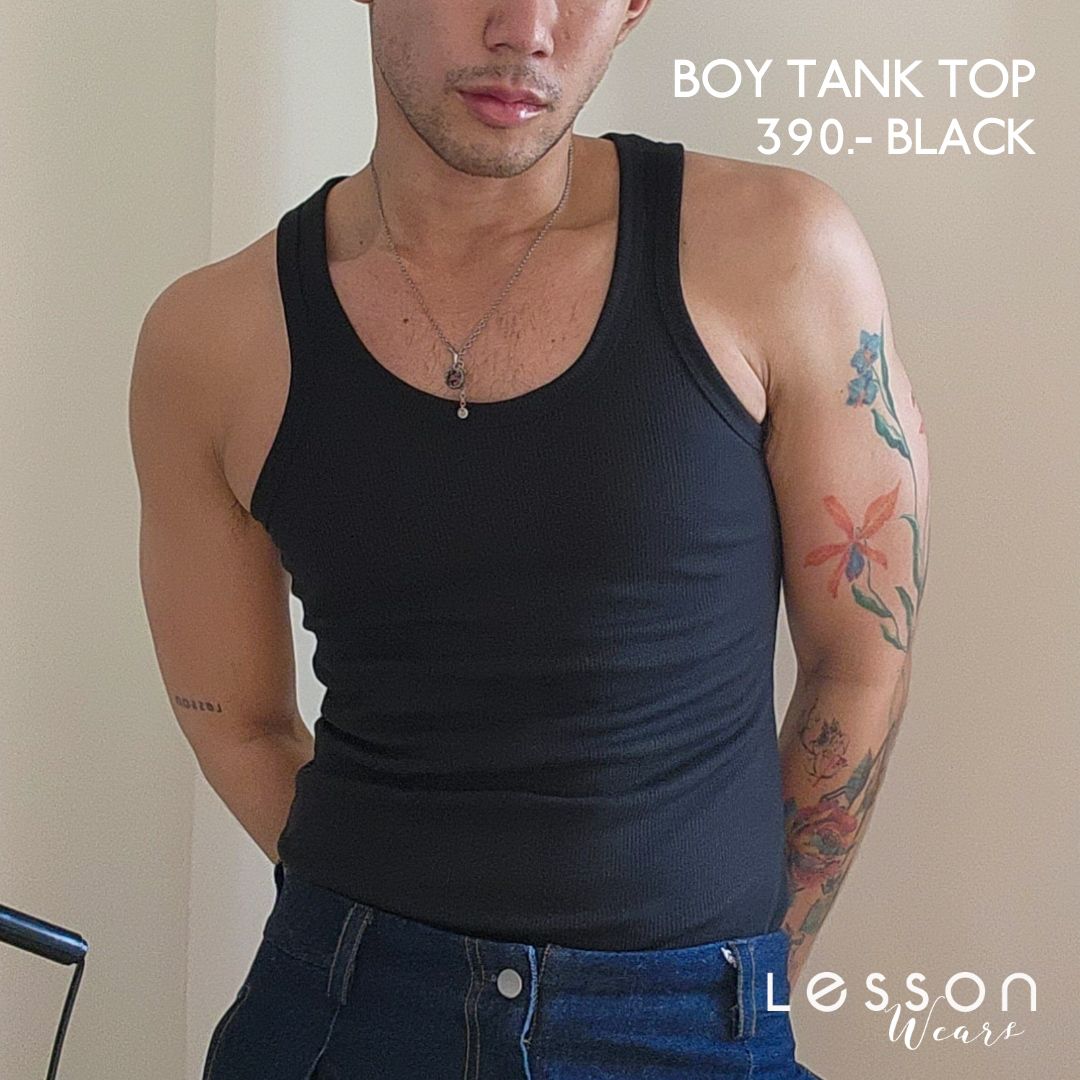 BOY TANK TOP เสื้อกล้าม ทรงวินเทจ | Lazada.co.th