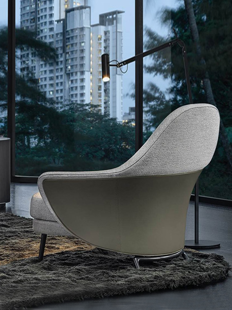 OMEGA HOME ผู้เอนกาย Italian light luxury single sofa chair, โซฟา ...