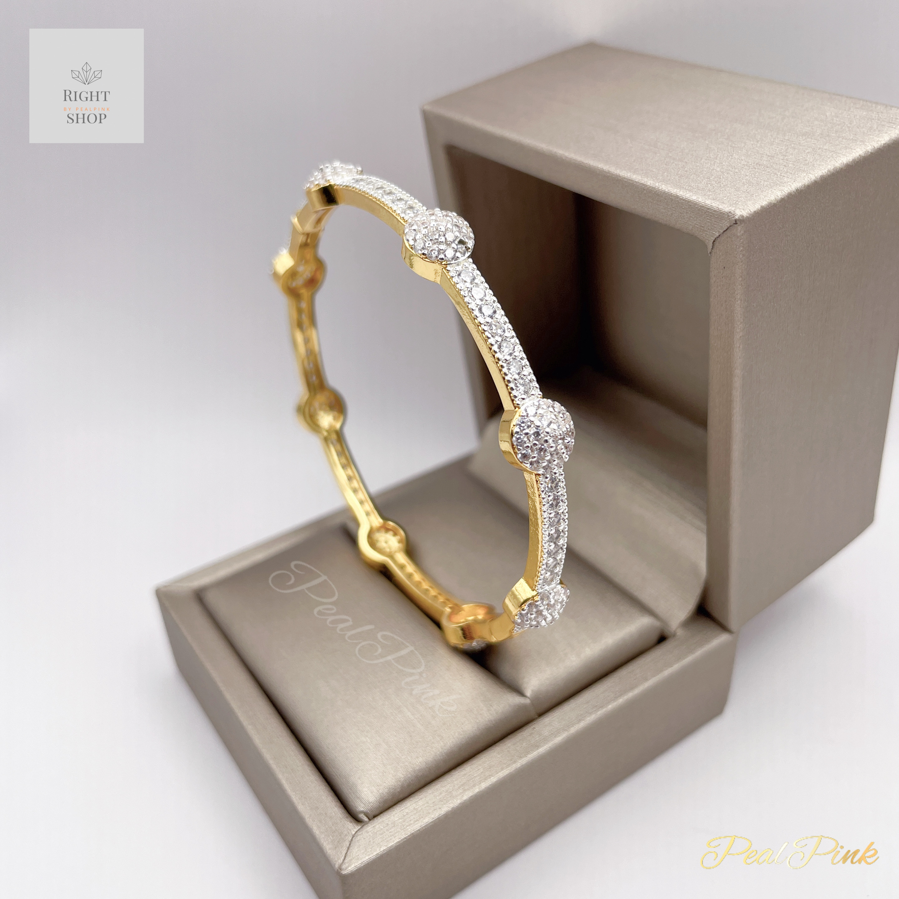 (Diamond round) bangle with diamond round cuff bangle with eight round shape of diamonds 20 cm ...