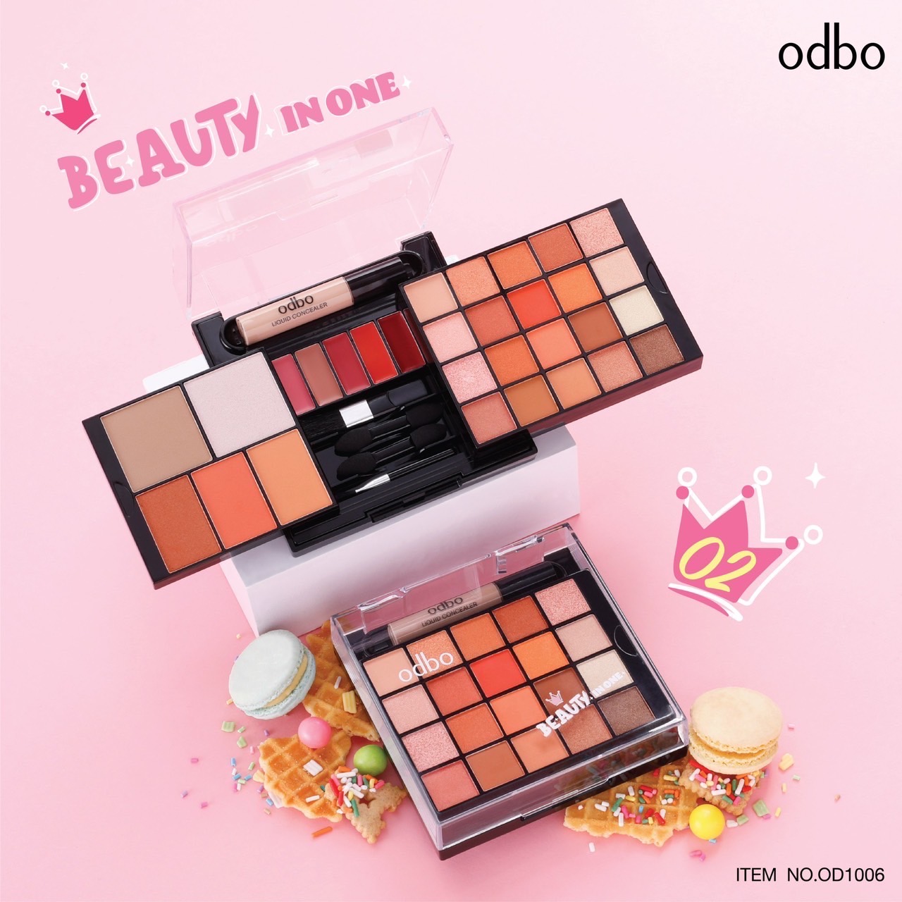 OD1006 ODBO BEAUTY IN ONE โอดีบีโอ เซตแต่งหน้า พาเลทที่รวมทั้งอายแชโดว์ ...