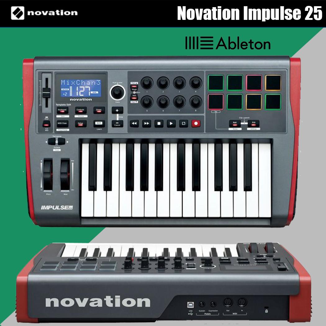 Novation Impulse 25 มิดี้คีย์บอร์ดไบ้ คีย์บอร์ดไฟฟ้า คอนโทรลเลอร์ 25 Key แบบ USB MIDI Keyboard ...