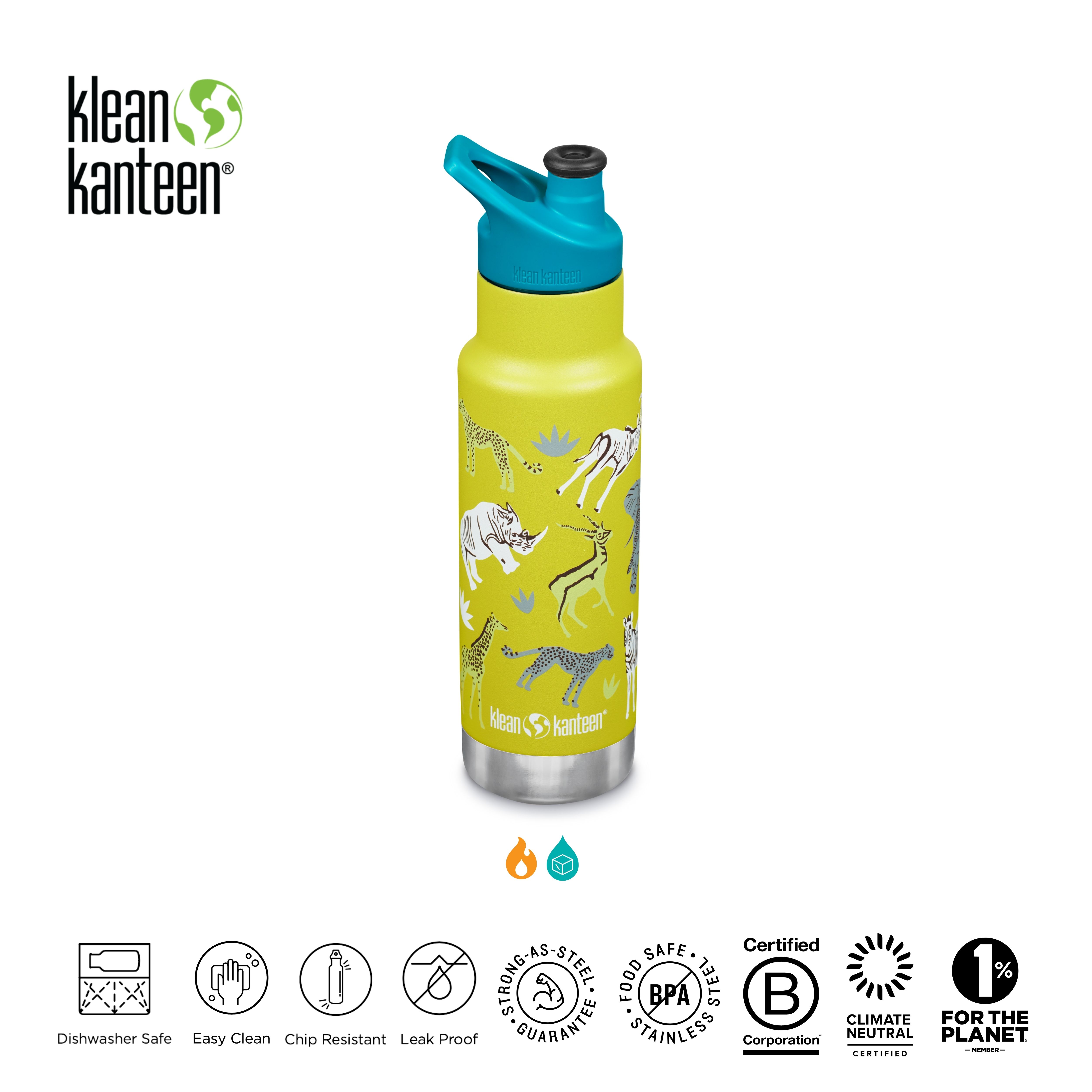Klean Kanteen 12oz Kid Classic Narrow Insulated with Kid Sport Cap ...