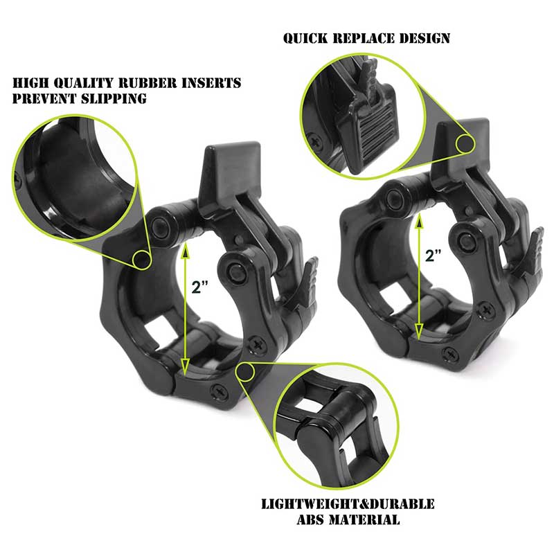 1 Pcs Olympic 2" Spinlock Collars Barbell Collar Lock Dumbell Clips ...