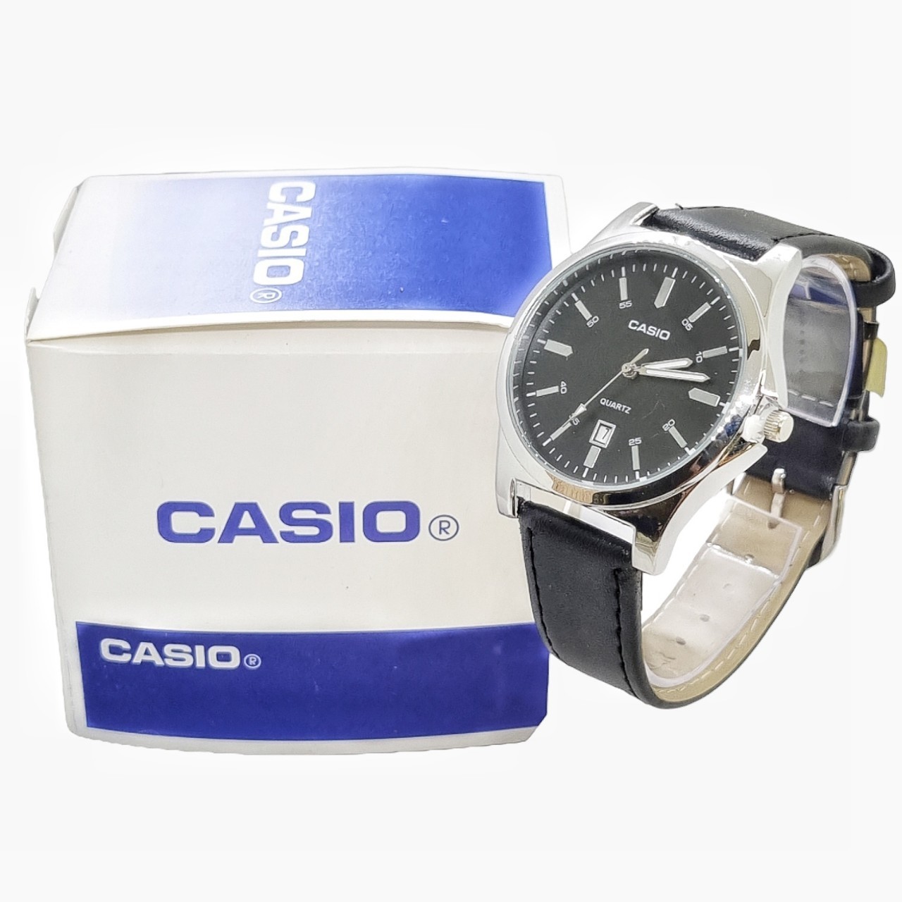 นาฬิกาข้อมือแฟชั่น นาฬิกาcasio สายหนัง แสดงวันที่ สีน้ำตาล คาสิโอ้ ...
