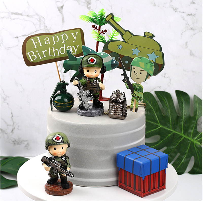 Tank Airplane military theme birthday Cake Topper Boy Party Favors ...