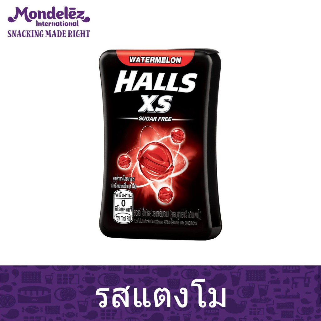 ฮอลล์ XS ลูกอม รสแตงโม HALLS XS Watermelon Sugar Free [25 เม็ด/กล่อง ...