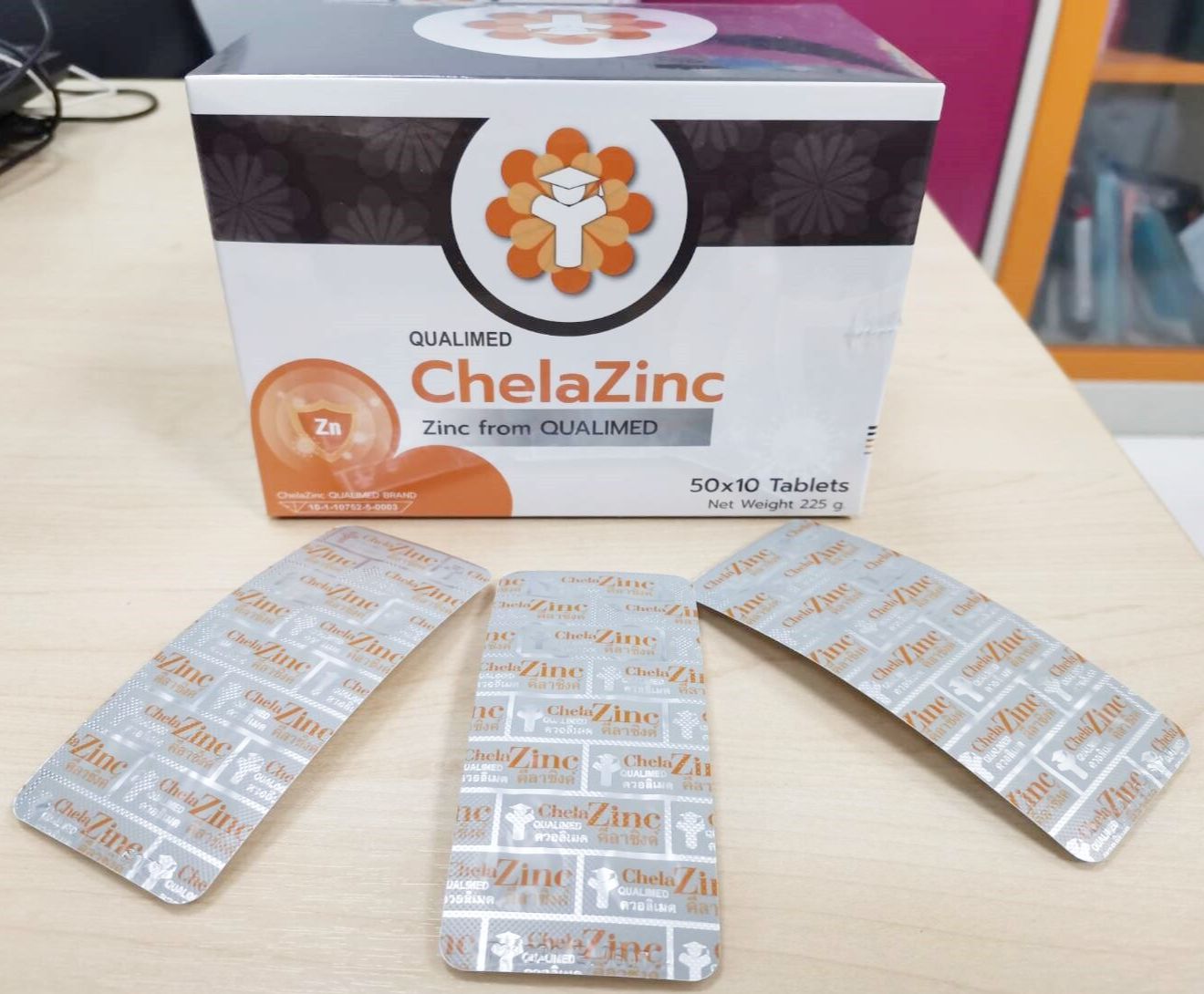 🔥ถูกสุด 🔥ยกกล่อง Chela Zinc Qualimed Chelated Zinc 15 mg . ควอลิเมด คี ...