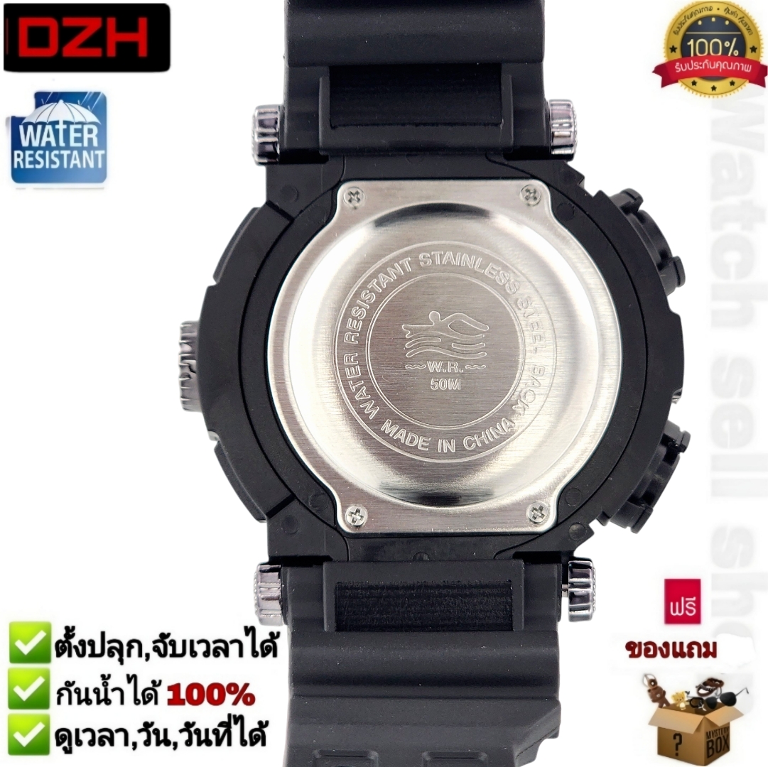 Dzh genuine Watch 30m waterproof alarm and timer led day-date-month ...