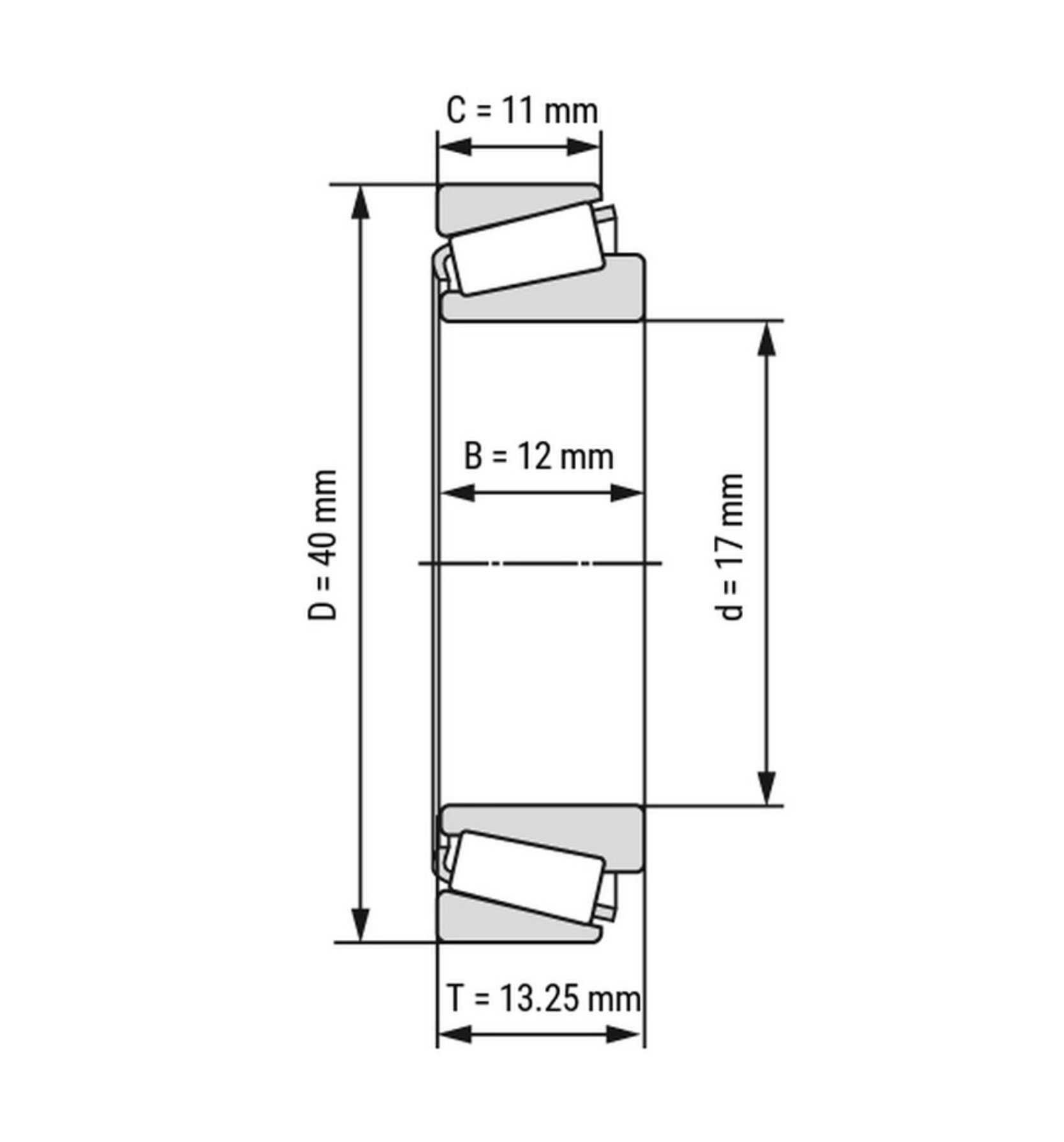 30203 ( 17 x 40 x 13.25 mm.) NSK KOYO Taper roller bearing เปเปอร์ = 1 ...