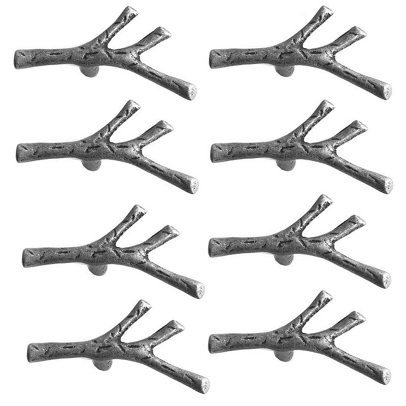 8 Pack Twig Branch Cabinet Knobs - Zinc Alloy Vintage Tree Drawer Pull ...