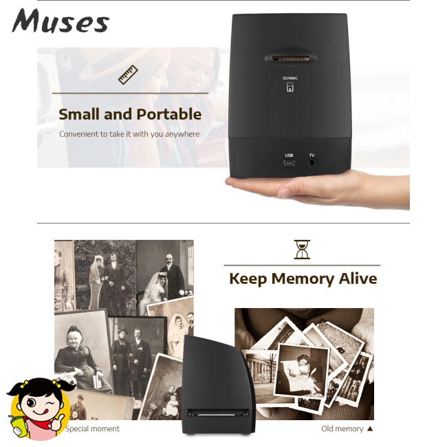 5MP 35mm Negative Film Slide Viewer Scanner USB Digital Color Photo ...