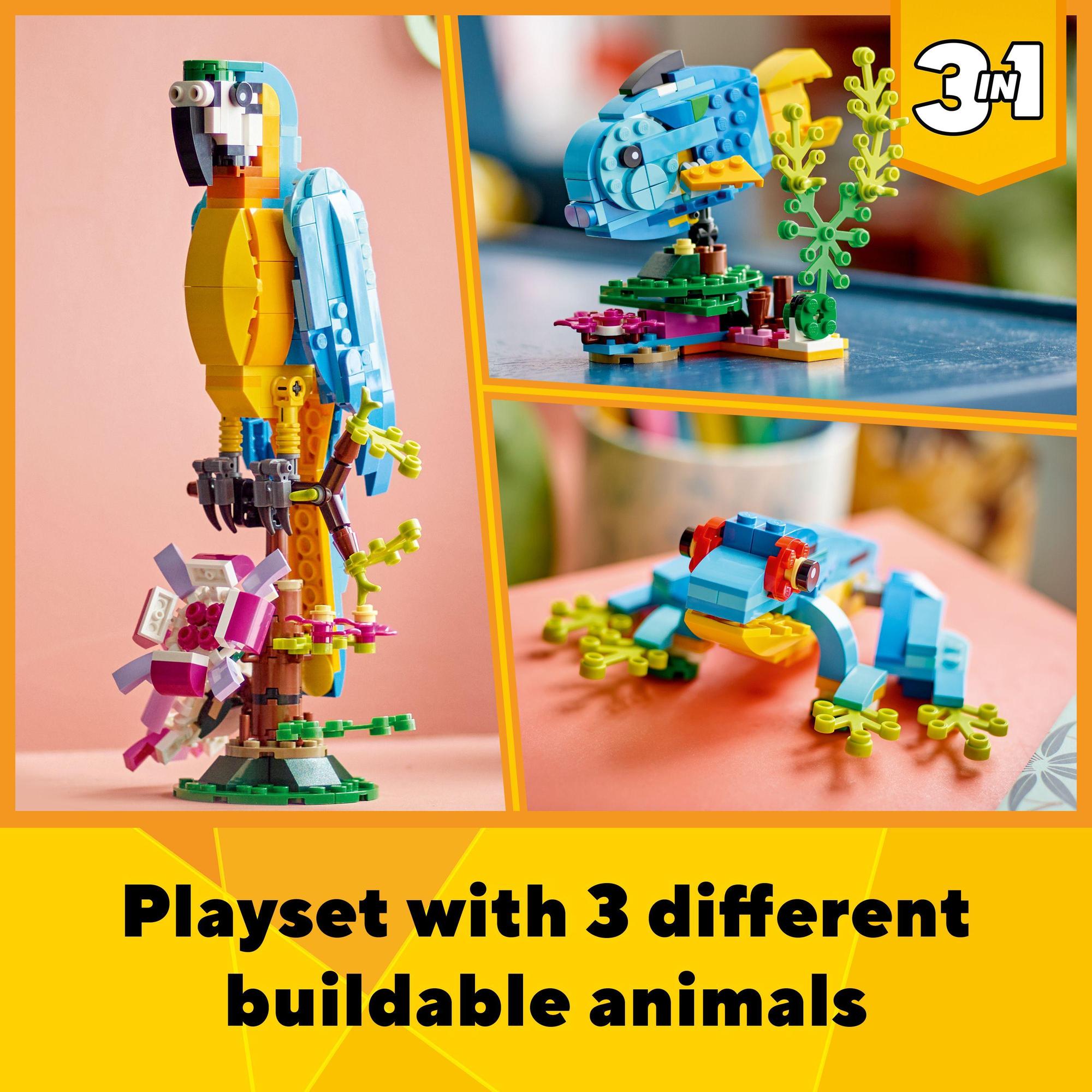 LEGO Creator 31136 Exotic Parrot Building Toy Set (253 Pieces) - LEGO ...