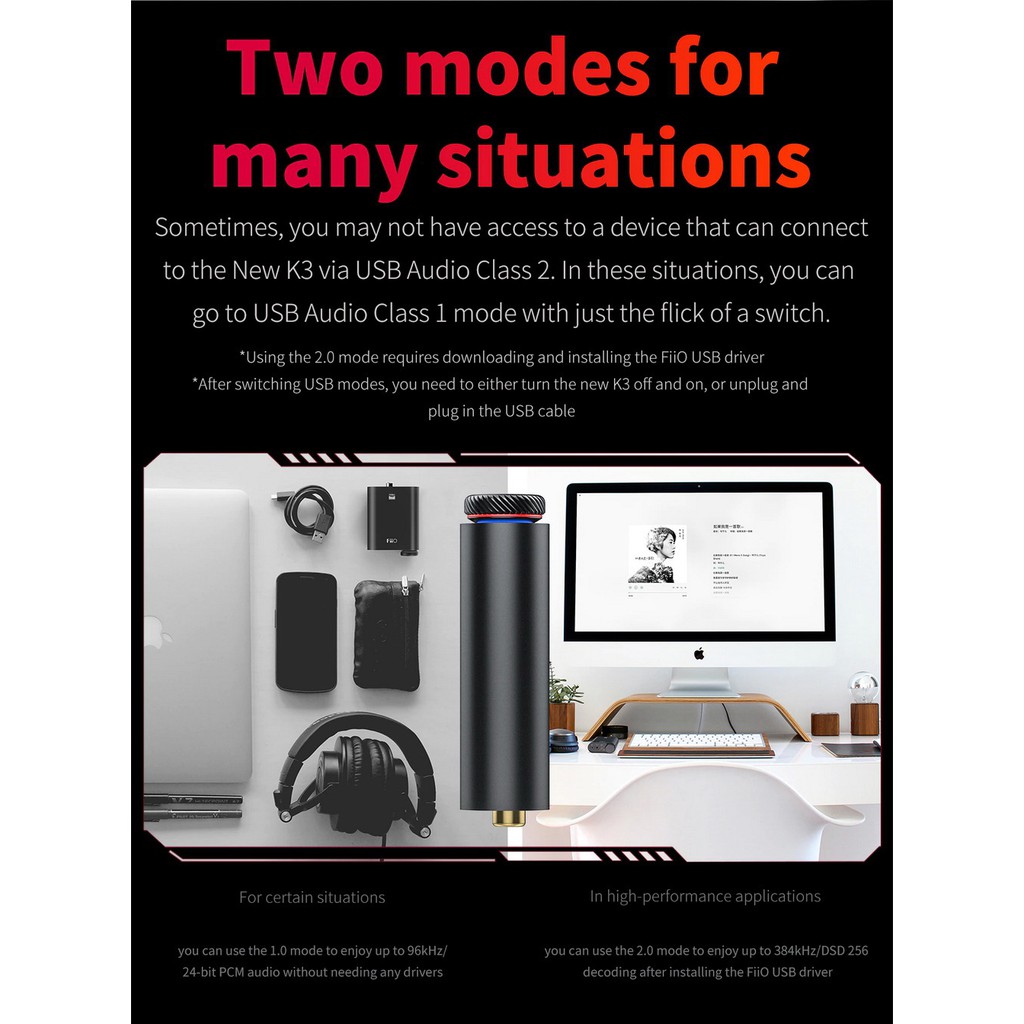 Fiio New K3 (K3S) ของแท้ ประกันศูนย์ไทย DAC AMP สำหรับ PC คอมพิวเตอร์ รองรับการเชื่อมต่อหลายแบบ ...
