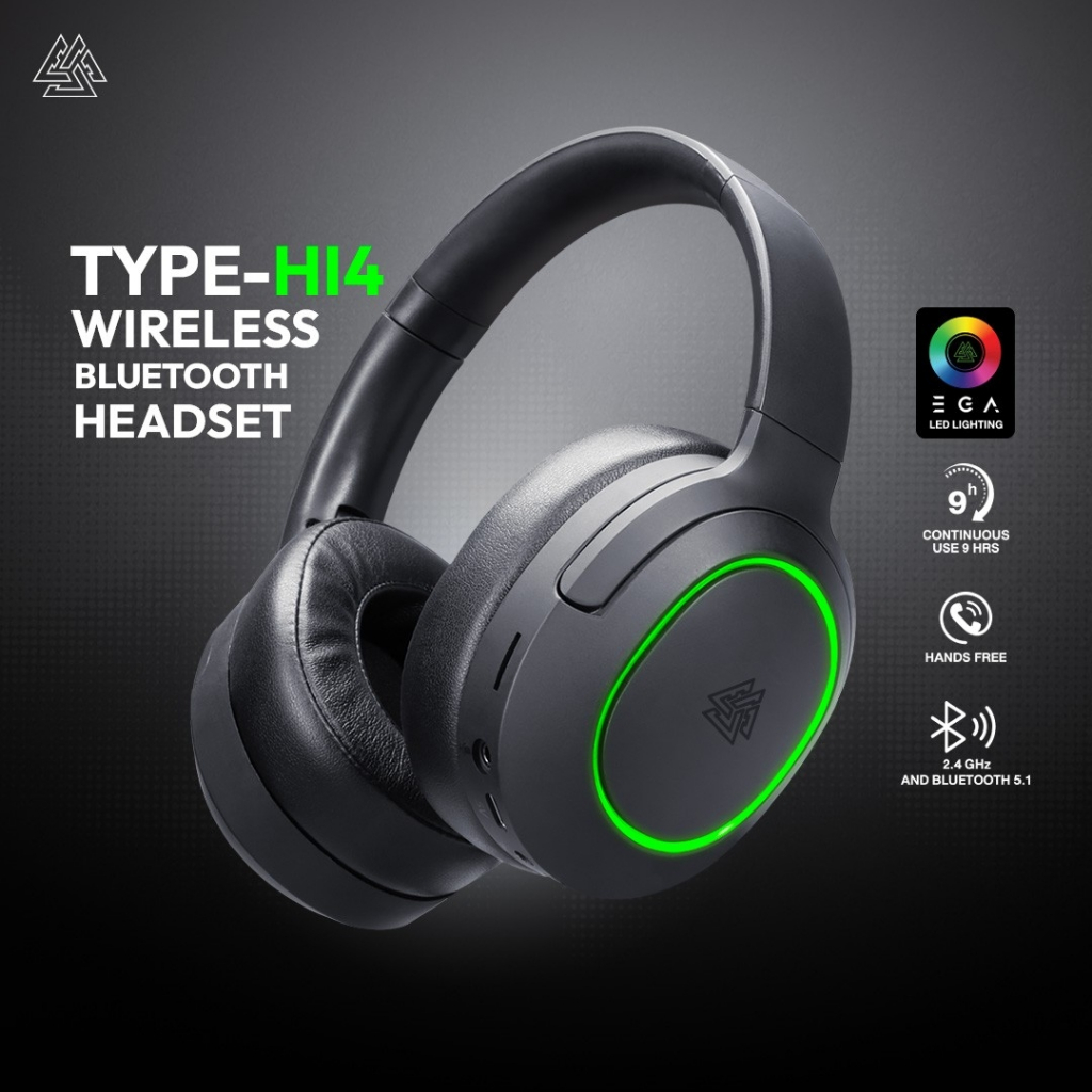 EGA TYPE H14 หูฟังเกมมิ่งไร้สาย Gaming Headset เสียงเสมือน 7.1 ไฟ RGB ...
