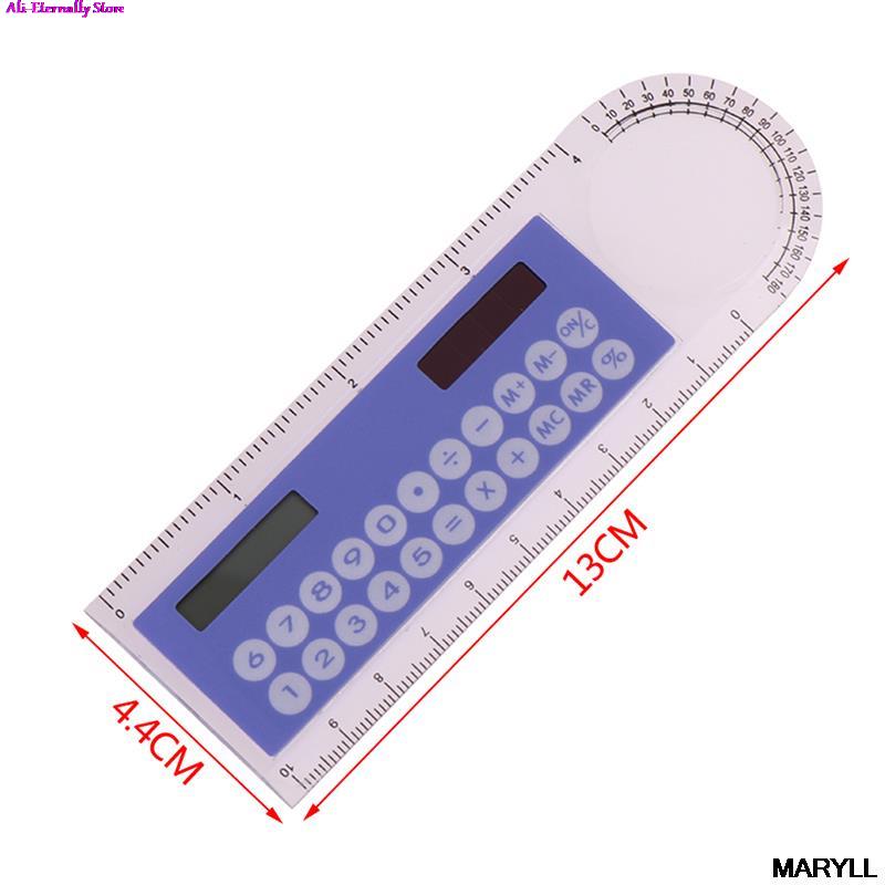 Mini Solar Transparent Ruler Calculator with Magnifier Student School ...