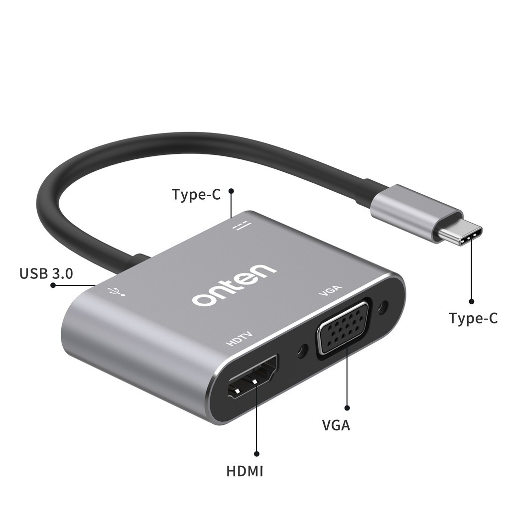 ONTEN USB-C to HDMI + VGA รุ่น otn-95112 - KSS NETWORK - ThaiPick