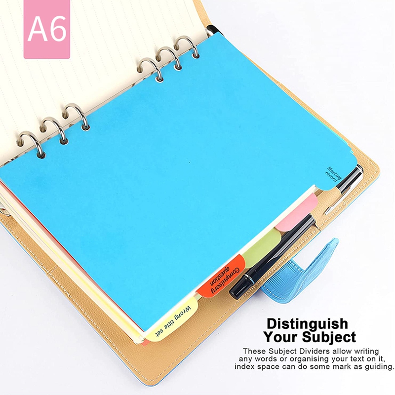 [COD][จัดส่งฟรี]10 Sets A6 Subject Dividers Paper Sheet, Punched File ...