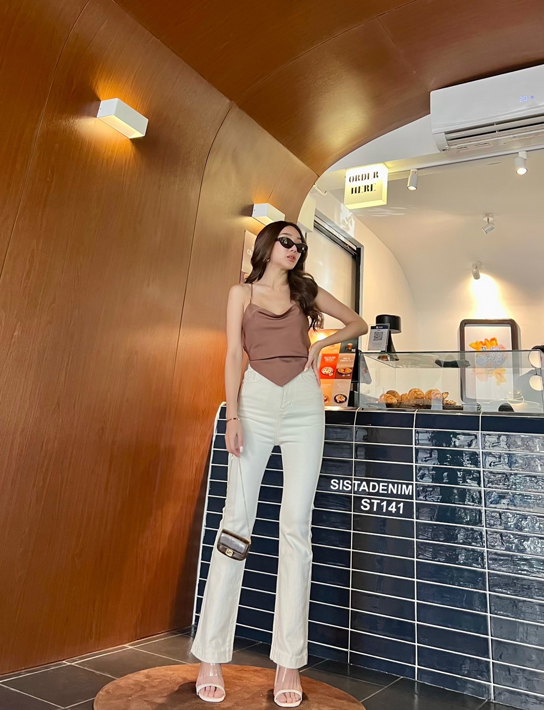 ST141 กางเกงยีนส์ขาม้าสีขาว - Sista Denim - ThaiPick