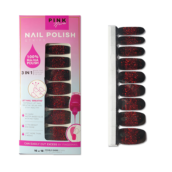 PINK Nova สีทาเล็บ แบบแผ่น Nail Polish Strip ลาย Queen of Heart ...