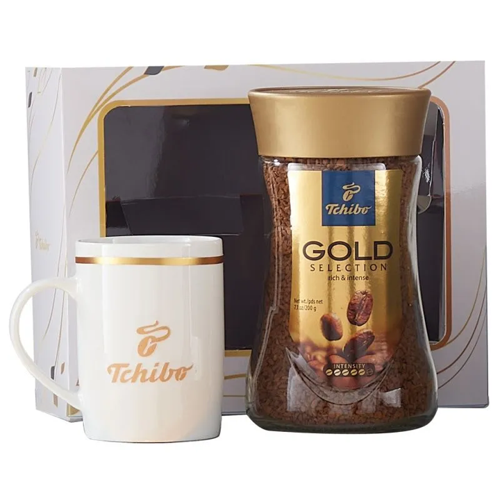 Tchibo Gold Selection Instant Coffee 200g. + แก้ว (Gift Set) ทชิโบ โกลด ...