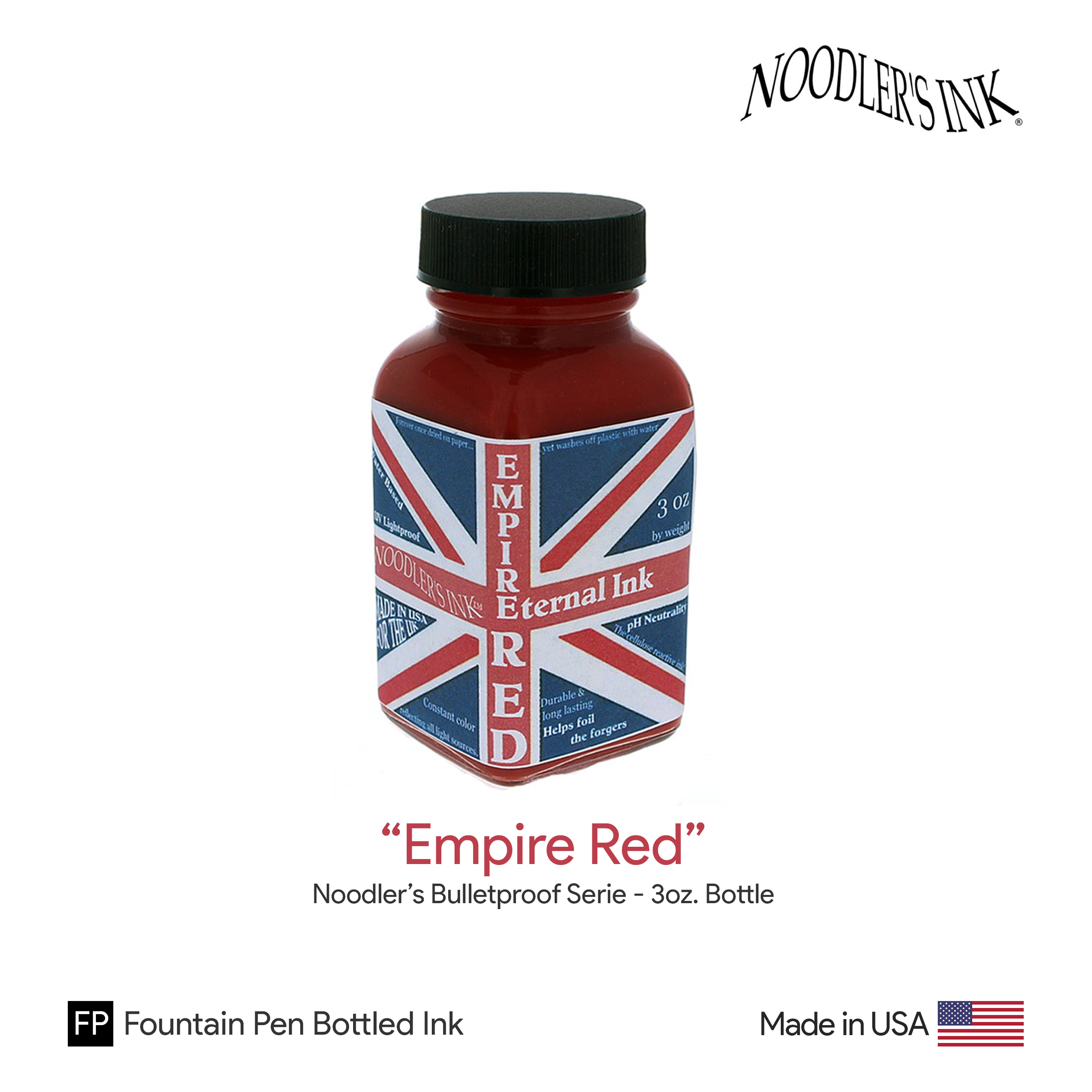 Noodler's "Empire Red" Bulletproof Ink 3oz.Bottle - หมึกกันกระสุน สีแดง ...