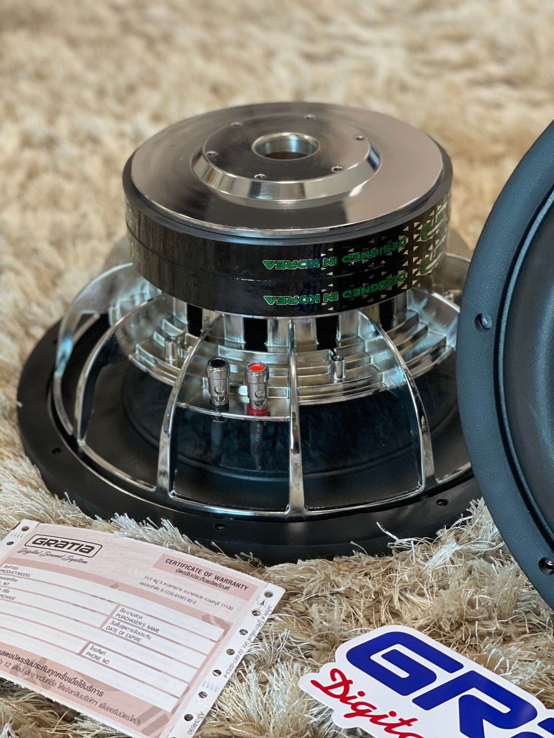 ลำโพงซับเบส แบรนด์กราเทีย(GRATIA) 12นิ้ว180x20มิลx2ชั้น ว๊อย75มิล (2ดอก) 1500W. โดนัทใหญ่ เบสแรง ...