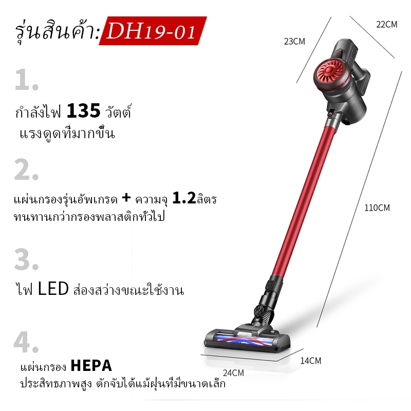 Amoi DH19-01 16KPa Cordless Vacuum Cleaner เครื่องดูดฝุ่นไร้สาย 50mins ...