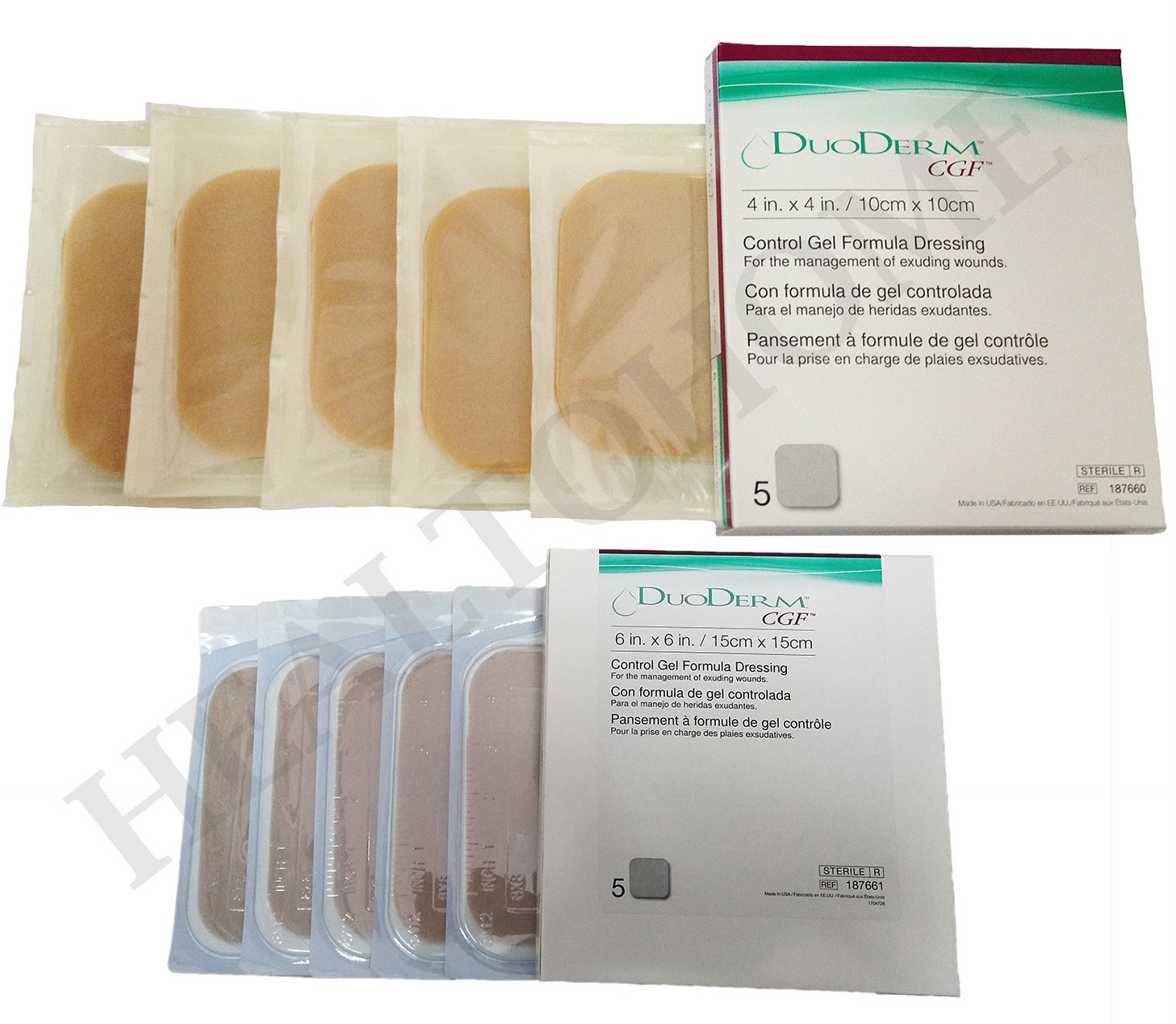 DuoDerm CGF แผ่นแปะแผลกดทับ 10x10 ซม. (4x4 นิ้ว) และ 15x15 ซม. (6x6 ...