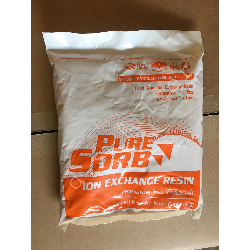 [ขายดี] สารกรองน้ำ เรซิ่น RESIN SOFTENER (FOOD GRADE) PURE SORB บรรจุ 1 ...