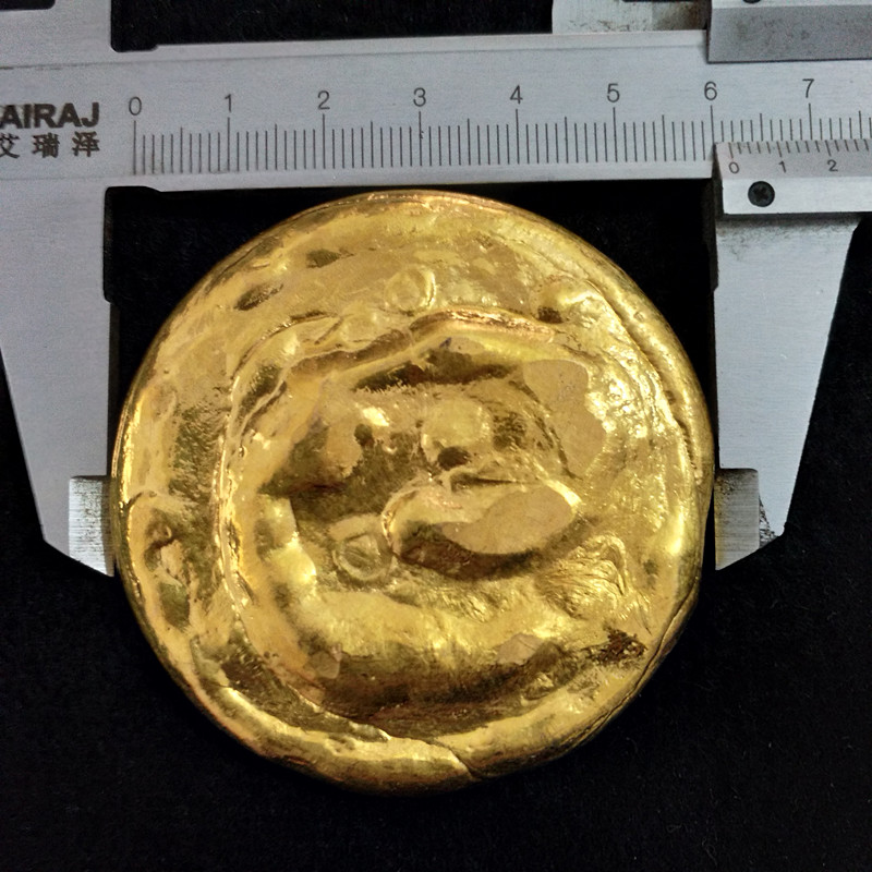 COPY LW Retro pure brass gilt gold ingot gold ingot Western Han ...