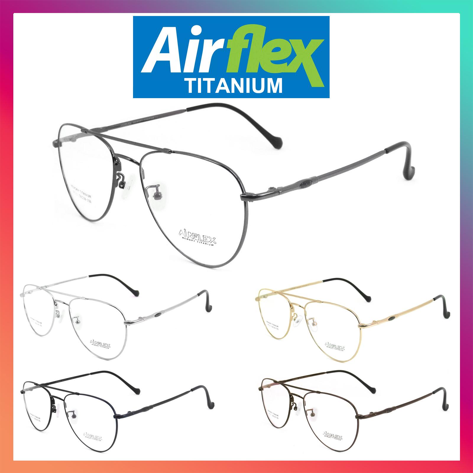 Titanium 100 % แว่นตา รุ่น AiRFLEX AF 111 กรอบเต็ม Pilot ทรงนักบิน ขา ...
